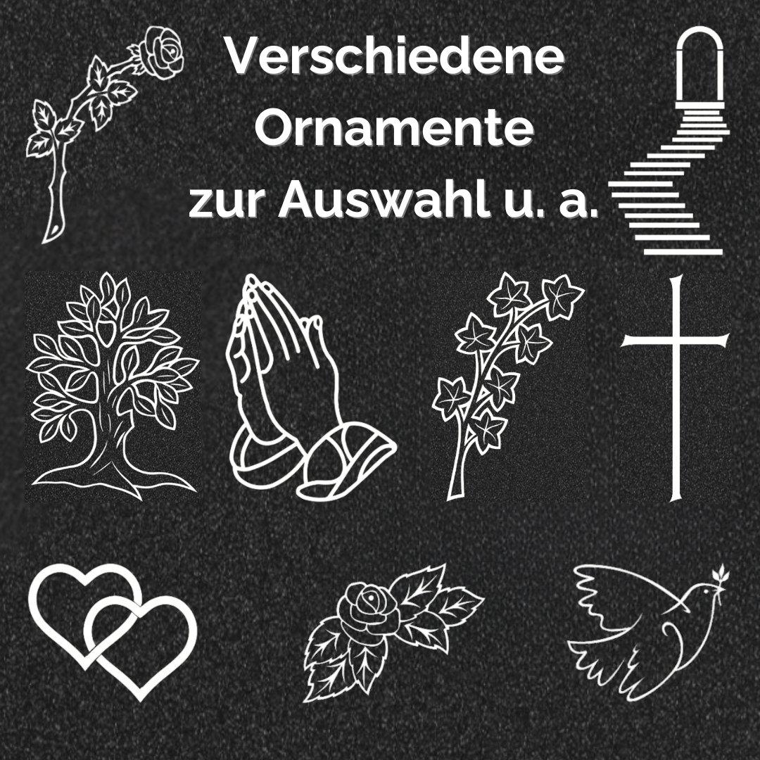 Grabplatte für Urnengrab 40x30 cm aus Granit | Arabon – Grabmale24 ...